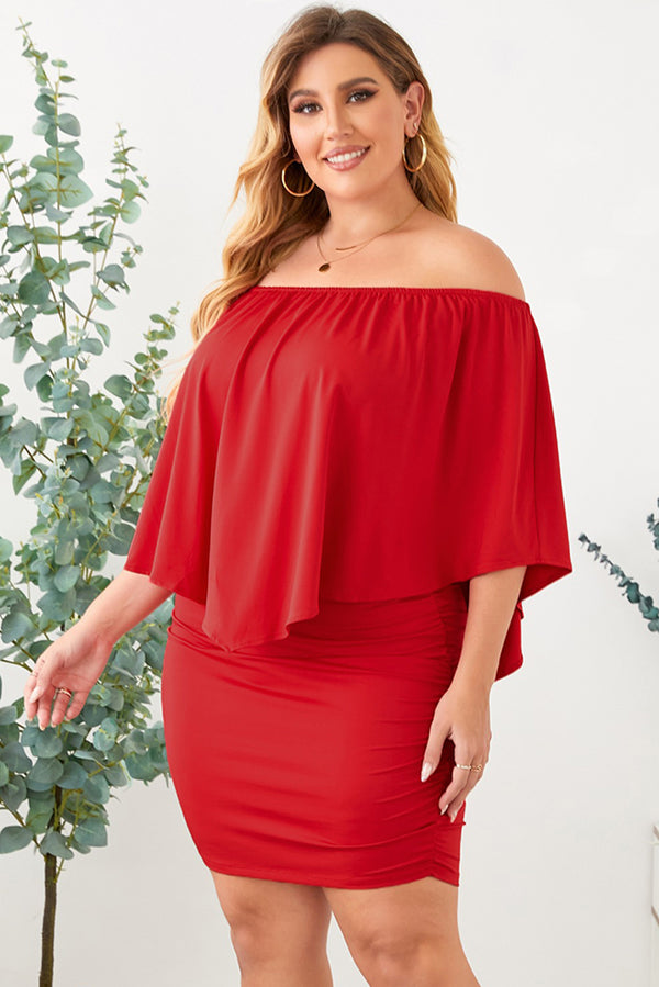 Josephine Multiple Dressing Layered Red Mini Poncho Dress | The ...